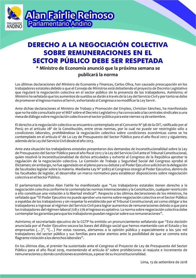 Derecho a la negociación colectiva sobre remuneraciones en el sector ...